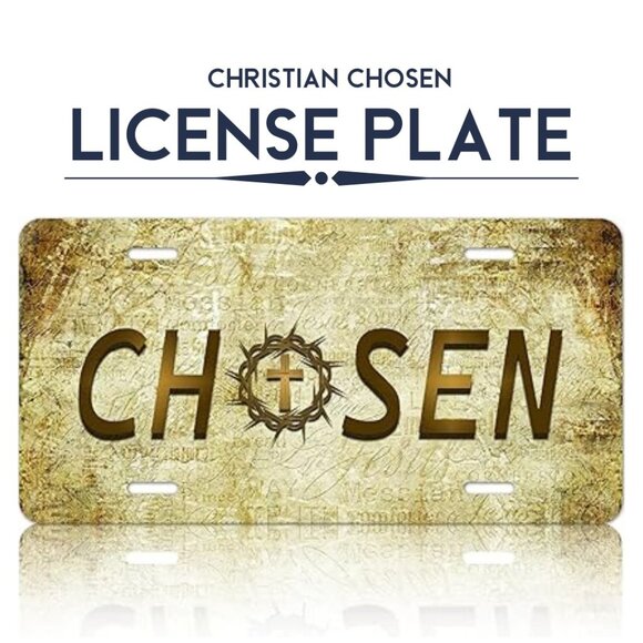 Accents | Christian Chosen Car Front License Plate Jesus Cross License ...